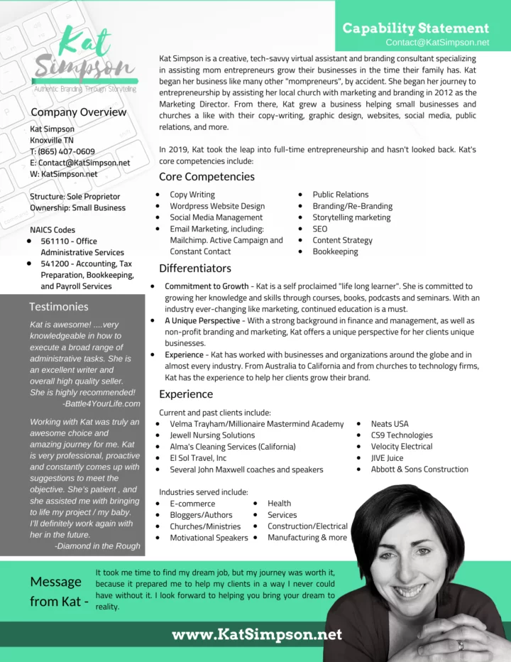 Consultant Capability Statement Template – Canva Template Consultant Capability Statement Template – Canva Template